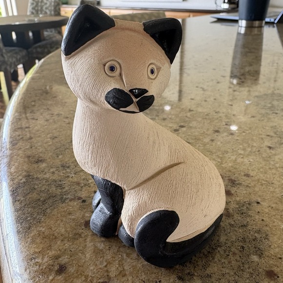 Cat | Rinconada Artesania Siamese Cat Kitten Figurine Ceramic Pottery ...